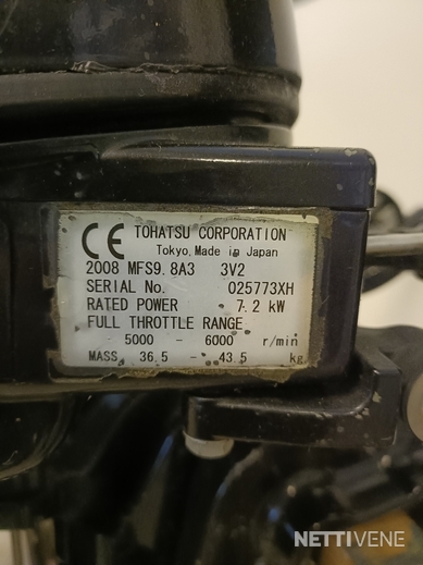 Tohatsu MFS9.8A Engine 2008 Kouvola - Nettivene