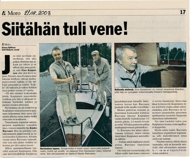 Omavalmiste S/Y Inkeri Purjevene 2003 Hämeenlinna - Nettivene