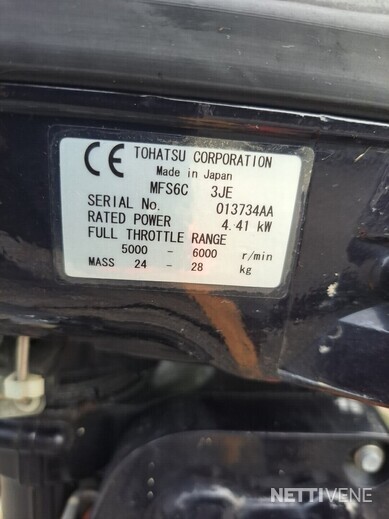 Tohatsu MFS6C 3JE Moottori 2011 Pori - Nettivene
