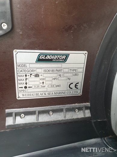Gladiator AK 280 AD Rubber boat 2018 Loppi - Nettivene