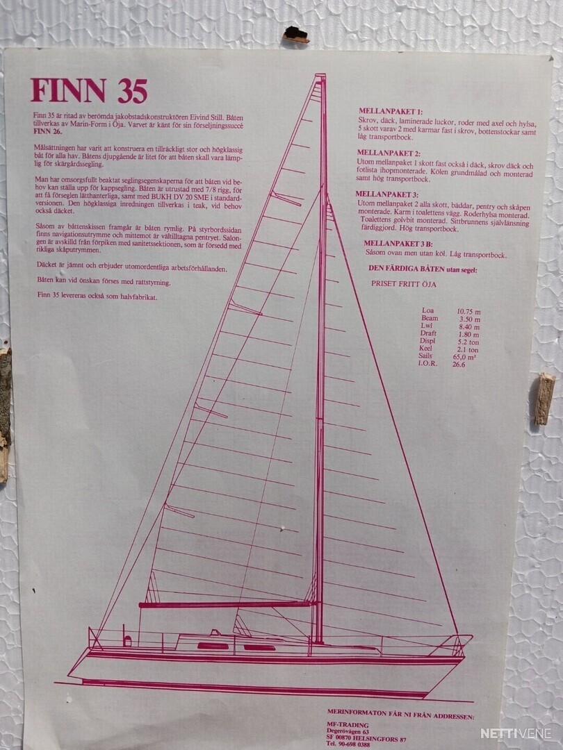 Finn 35 Purjevene 1982 Porvoo - Nettivene